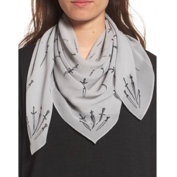 rag & bone | Accessories | Rag Bone Silk Dagger Print Scarf Rare | Poshmark